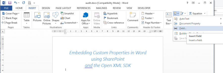 Embedding Custom Properties in Word using SharePoint and the Open XML SDK – ..:: I like ...